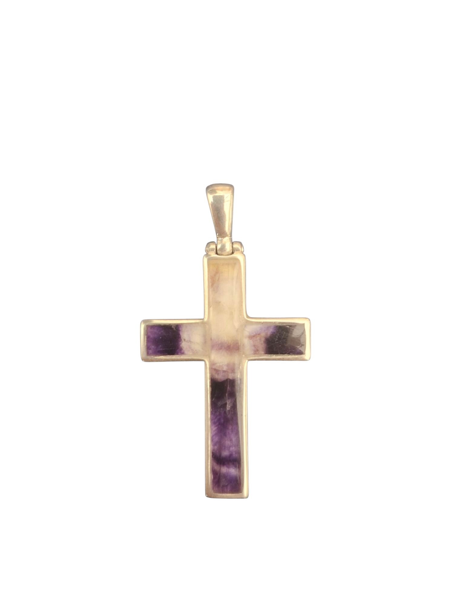 Blue John & Sterling Silver Cross Pendant - Blue John Cavern