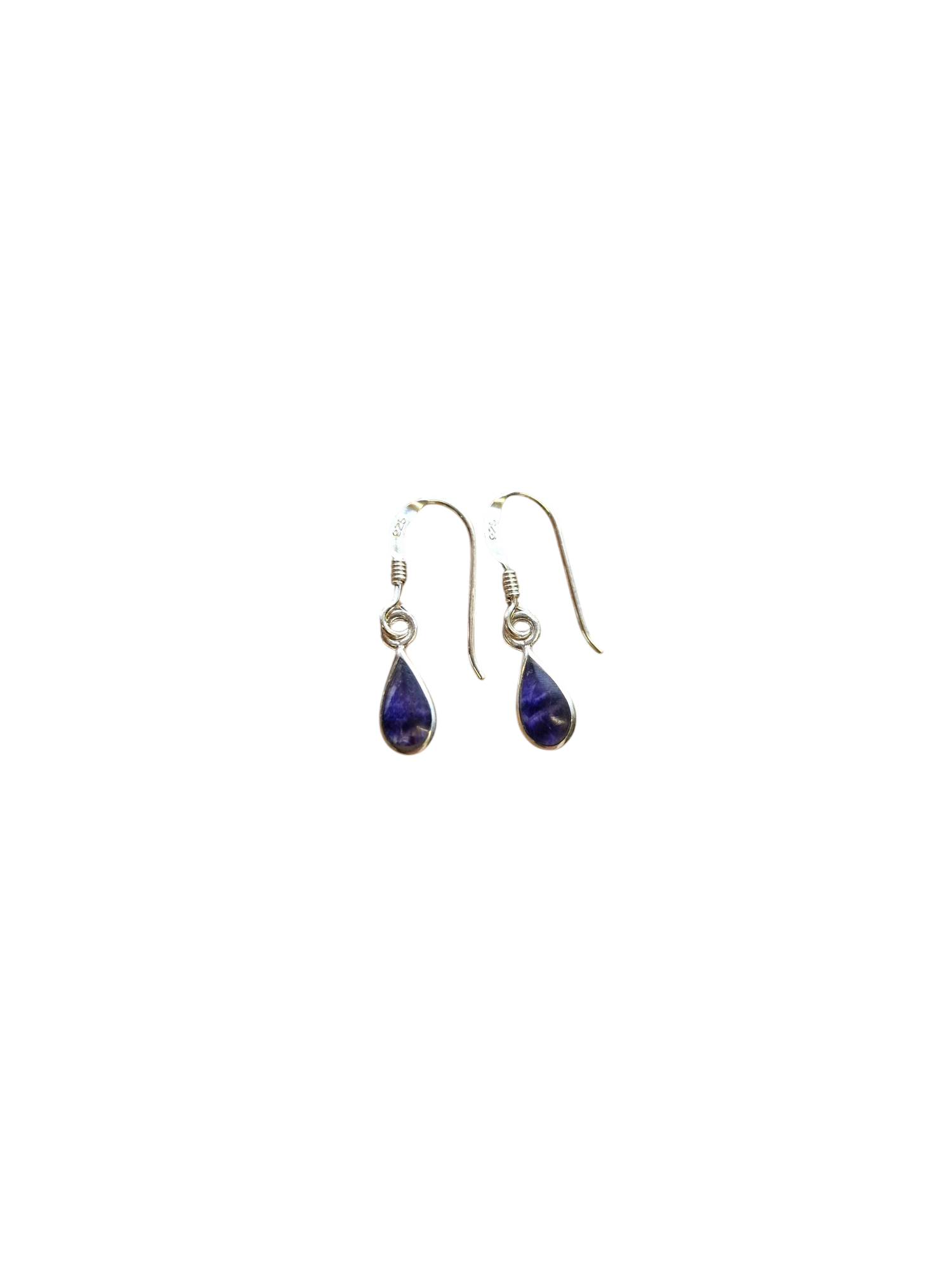 Sterling Silver and Blue John Tear Drop Earrings