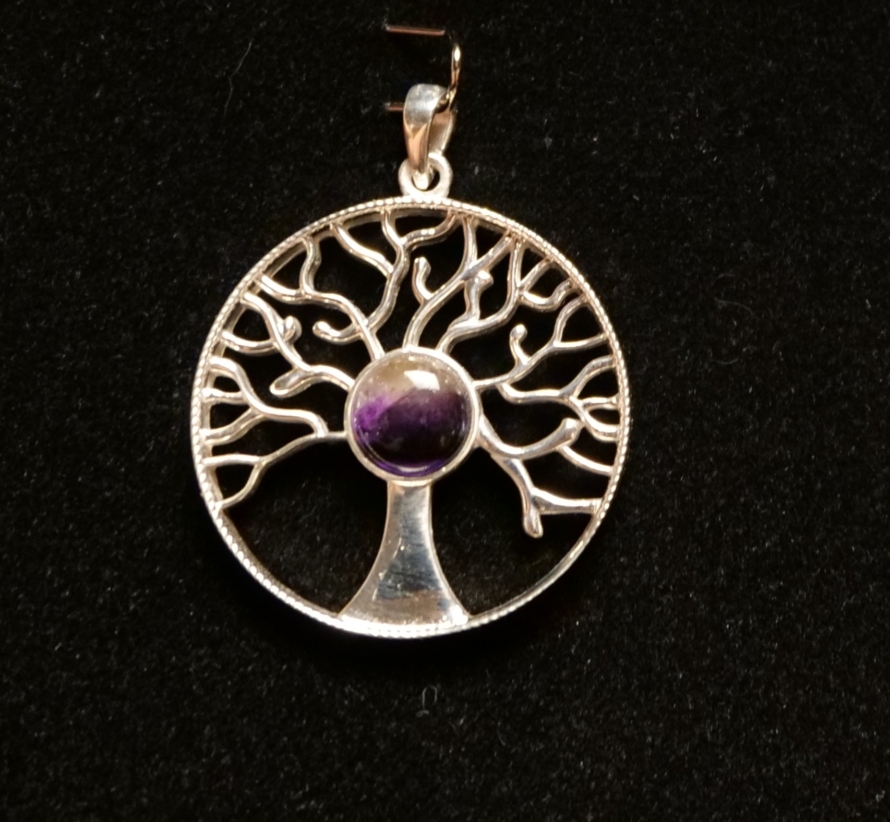 Blue John & Sterling Silver Tree of Life Pendant